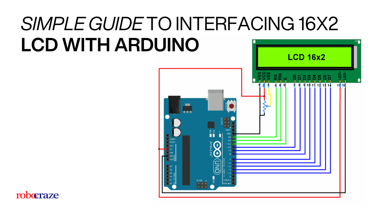 Simple Steps to Interfacing 16x2 LCD with Arduino – Robocraze