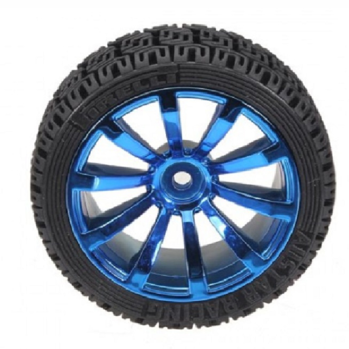 65mm Robot Smart Car Rubber Wheel Blue Color – Robocraze
