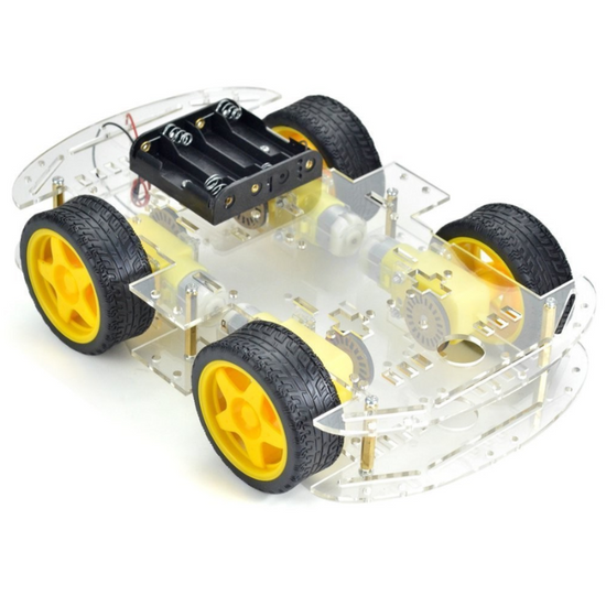 4WD 4 Wheel Drive Smart Robot Car Chassis Kit Transparent – Robocraze
