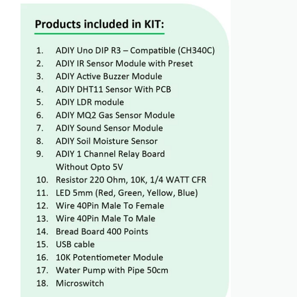 ADIY UNO KIT FOR BEGINNERS ( Make in India Boards) – Robocraze
