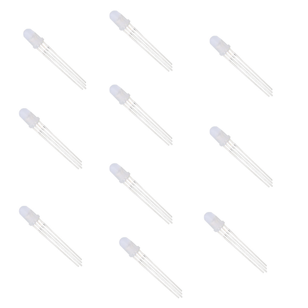 4 Pin 5mm RGB LED – 10 Pcs Common Cathode – Robocraze
