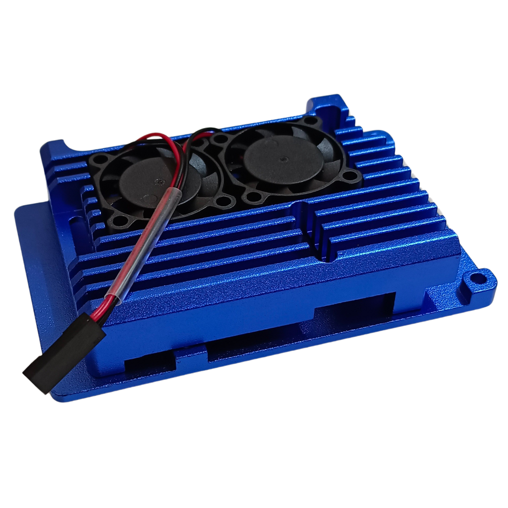 Metal Case with Double Fan for Raspberry PI 4 - Blue Colour – Robocraze