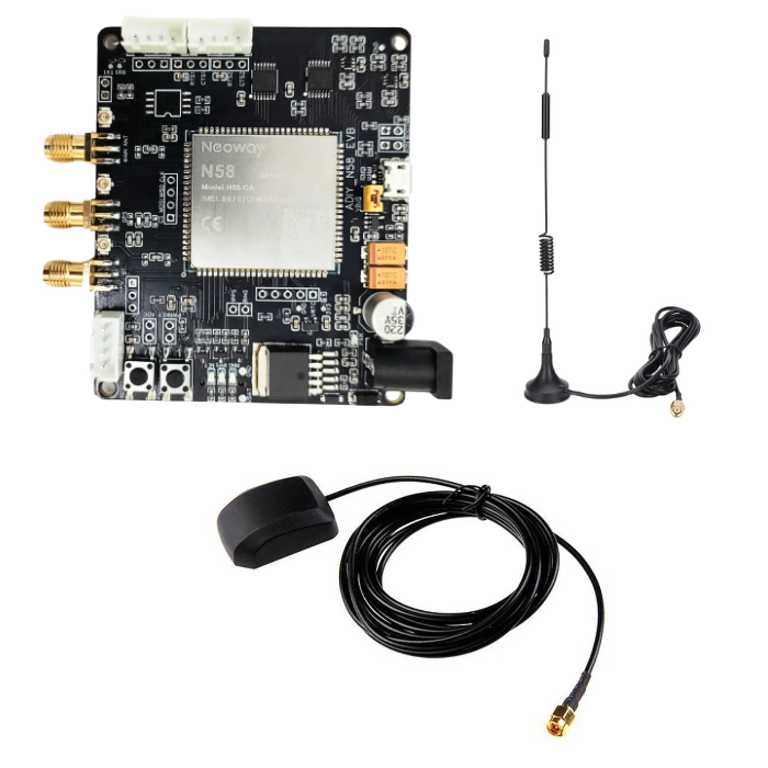 N58 Bluetooth Evaluation Board with GPS GNSS & LTE Antennas – Robocraze