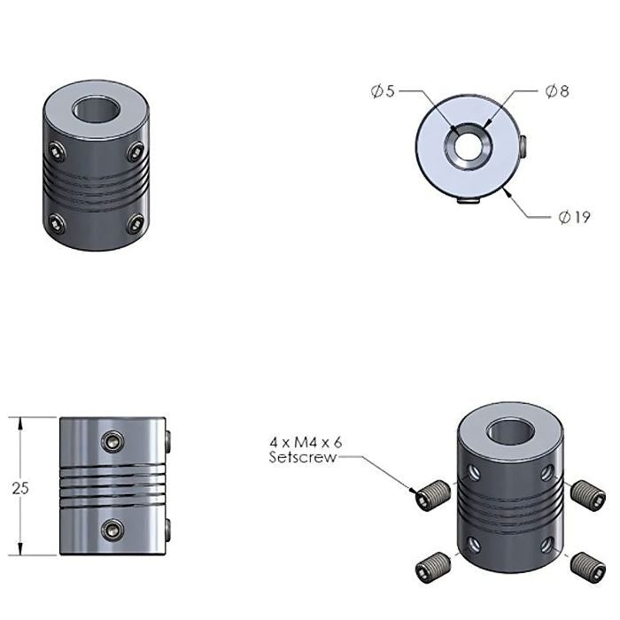 Buy 5mm to 8mm Coupling Online in India | Robocraze