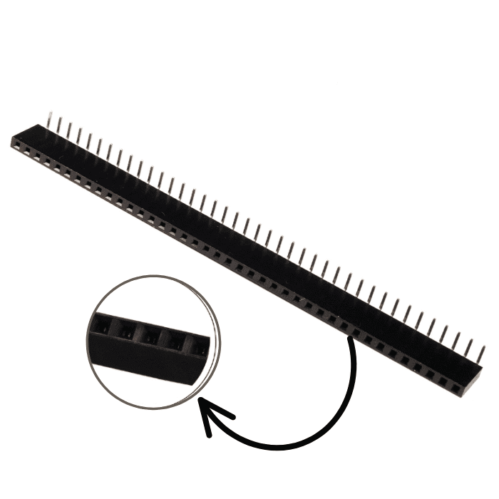 1x40 2.54mm Pitch Female Berg Strip Header (Right Angle) – Robocraze