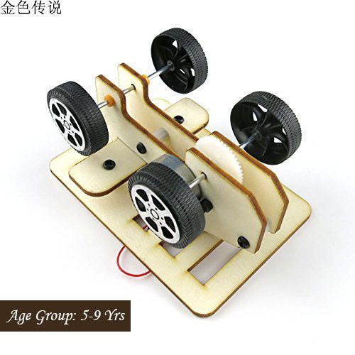 Buy Mini Wooden Car Model Solar Powered Kit 4WD Online in India | Robocraze